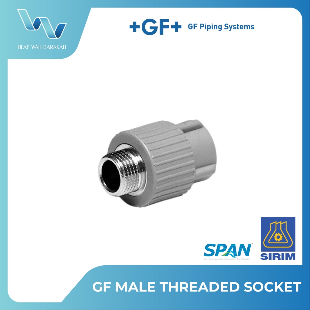 GF PPR MALE THREADED SOCKET 20MM - 32MM (GEORG FISHER) (SIRIM CERTIFIED ...