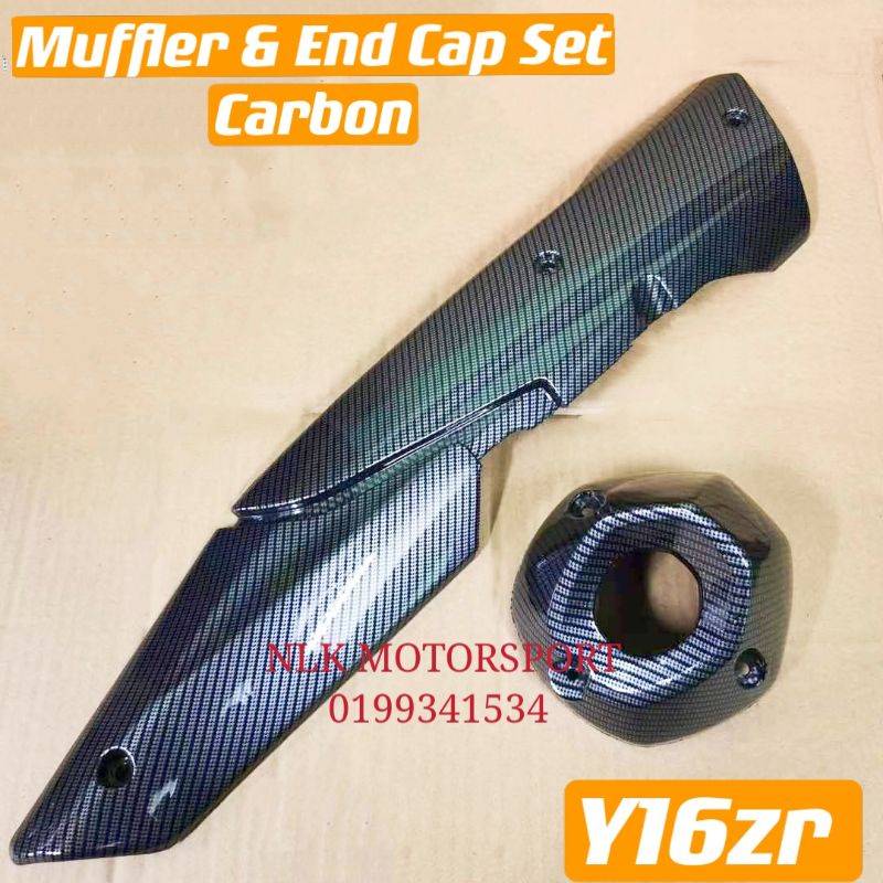Yamaha Y16zr Muffler & End Cap Set Carbon / Exhaust Cover Y16zr Y16 ...
