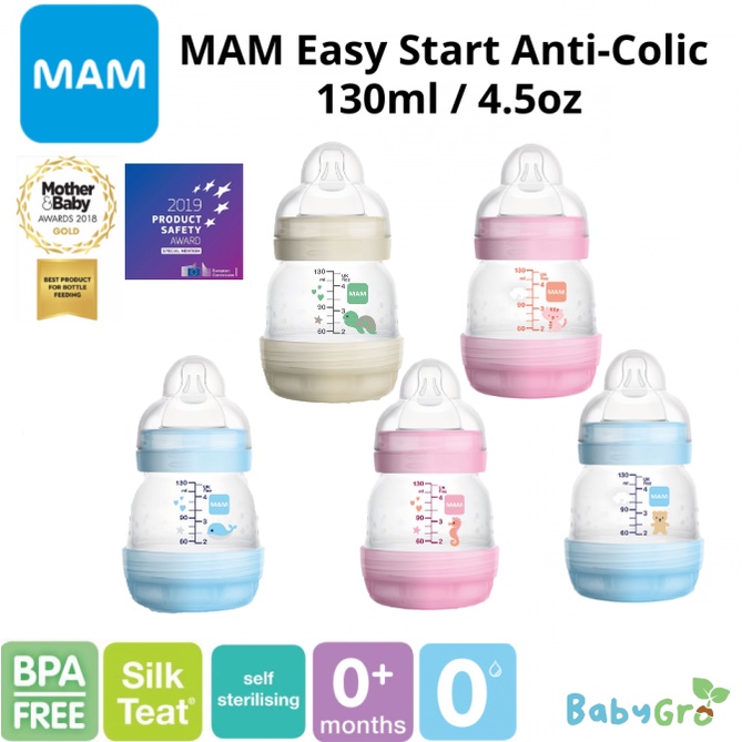MAM Easy Start Anti-Colic Bottle 130ml ( Teat Size 0 ) - Single Pack | Shopee Malaysia