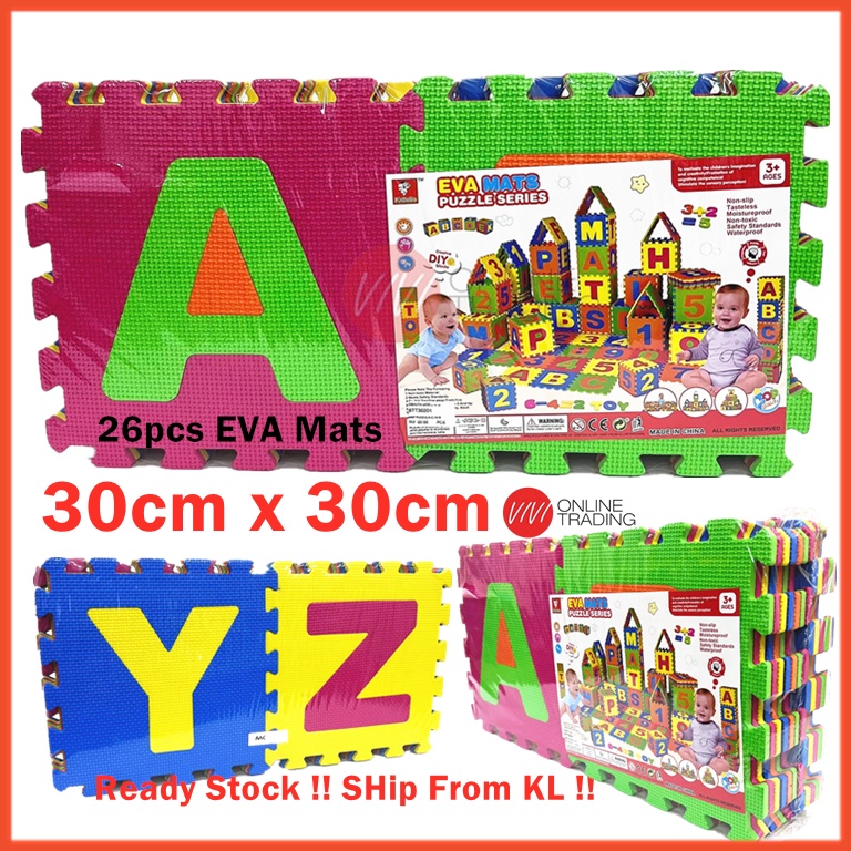26pcs Alphabet Eva Foam 30x30cm Puzzle Mat Play Floor Mat Tikar ABC ...