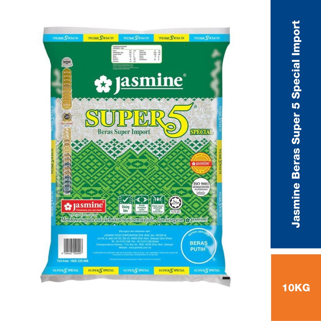 Beras Jasmine Super 5 Special Import 10KG | Shopee Malaysia