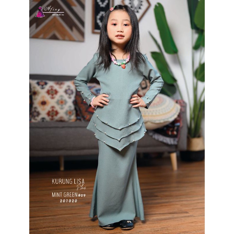 Baju kurung kanak-kanak Mint Green Kurung Lisa XGPp | Shopee Malaysia