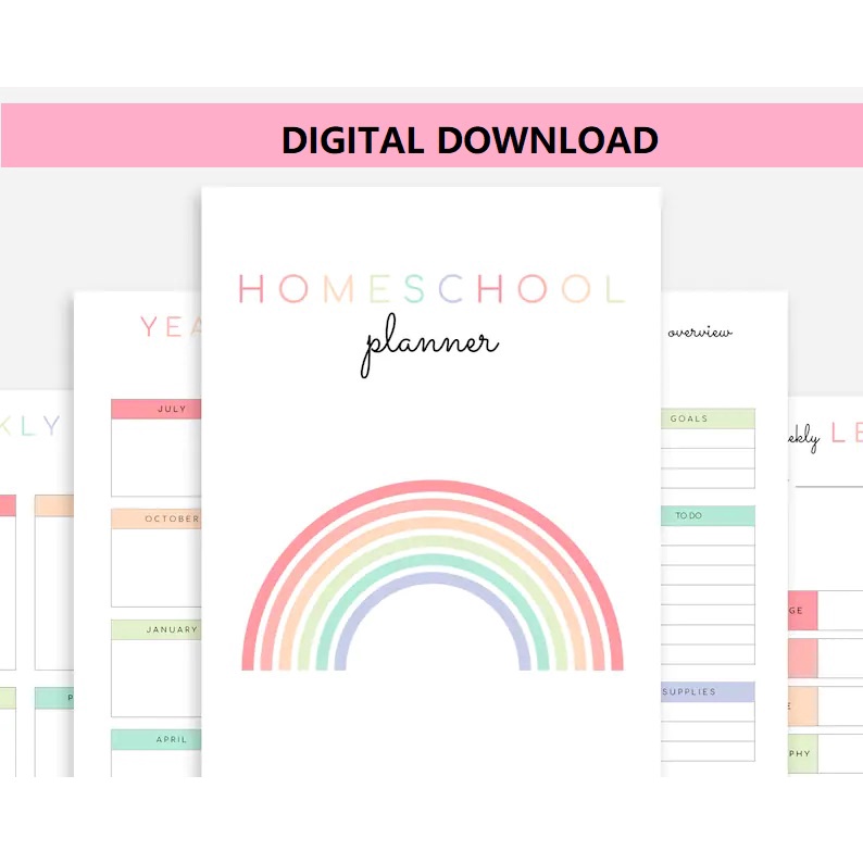448 Homeschool Planner (PDF) Organization Scheduling for teaching kids ...
