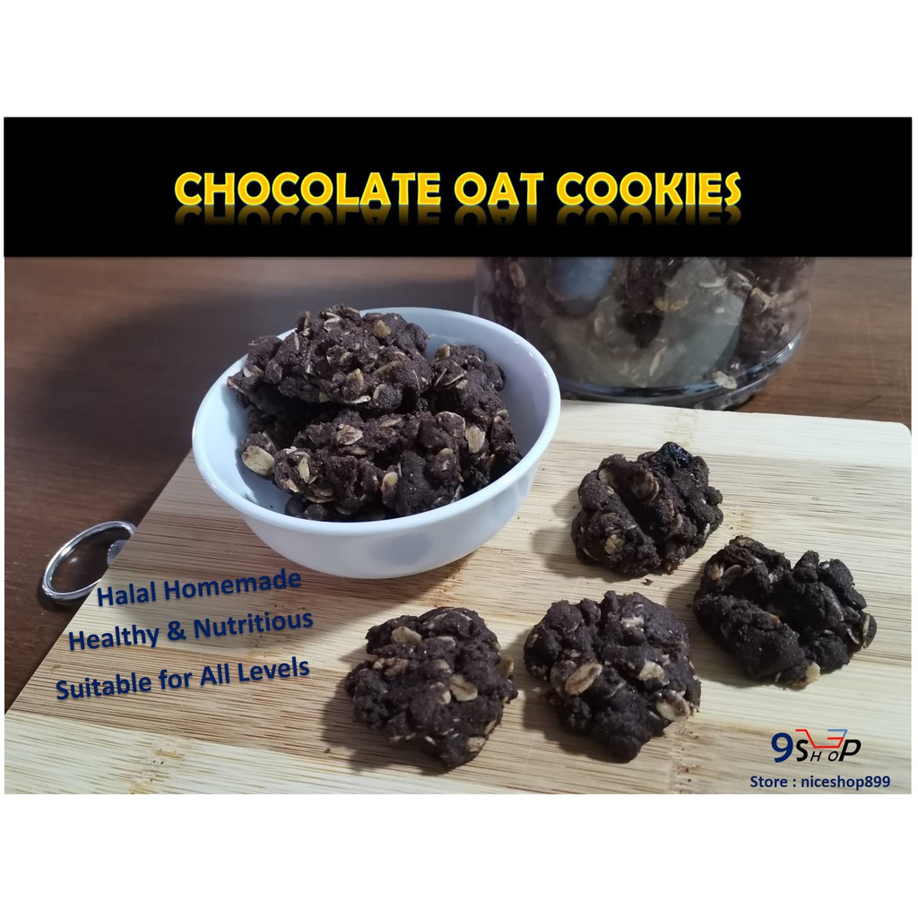 [Halal] Chocolate Oat Cookies Handmade (Biskut Coklat) Healthy | Shopee ...