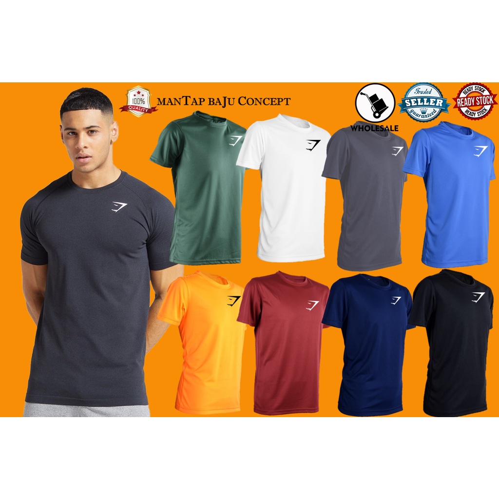 Shark jersey / gymshark fitness gym logo shirt / tank top singlet body ...