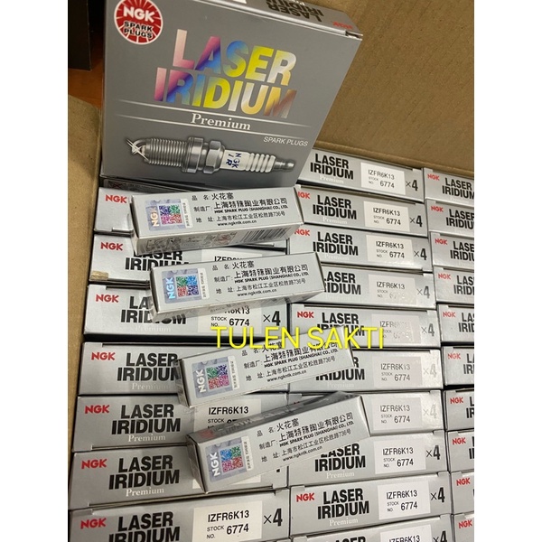 NGK LASER IRIDIUM PLUG (Shanghai) IZFR6K13 (4@biji) HONDA CITY JAZZ (2003-2013) CRZ ZF1 FREED ...