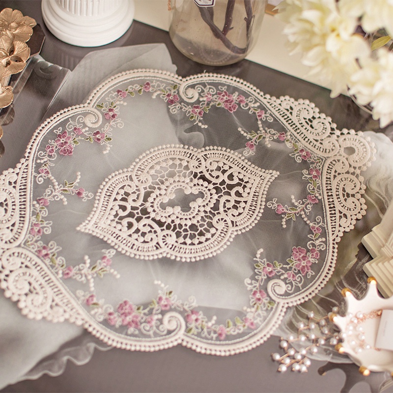 Retro Placemat Ins Rose Lace Table Mat Coaster Home Tablecloth Table ...