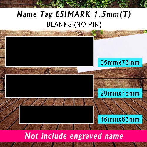 BLACK/WHITE NAME TAG BLANKS (Wholesale) l ESIMARK 1.5mm l LASERABLE ...