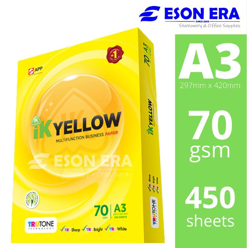 IK Yellow A3 Paper 70gsm 500sheets | Shopee Malaysia