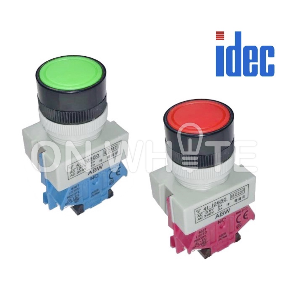 IDEC Push Button Switch 22MM ( RED / GREEN ) AUX Auxiliary Contact ...