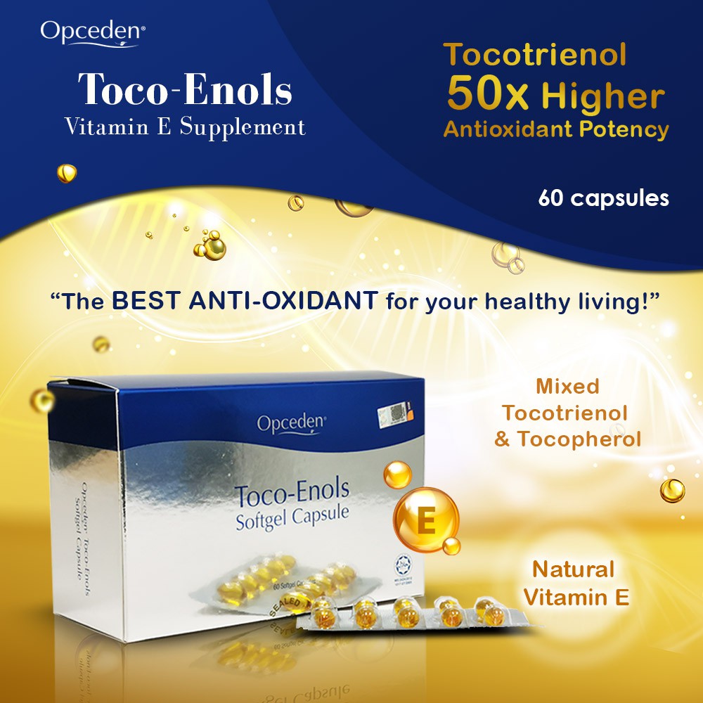 Opceden Toco-Enols 60 Softgel Capsules - 440mg Natural Vitamin E ...
