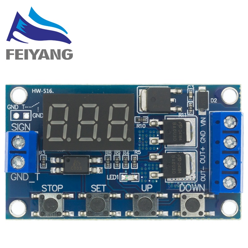 DC 12V 24V Dual MOS Tube LED Digital Time Delay Relay Trigger Cycle Timer Delay Switch Circuit ...