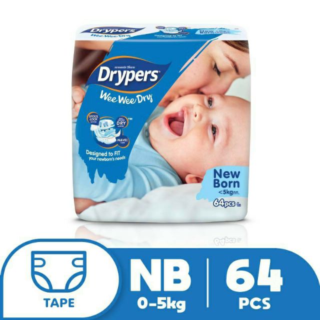 BEST SELLER! NEWBORN 64PCS Drypers Wee Wee Dry Newborn Pampers Newborn ...