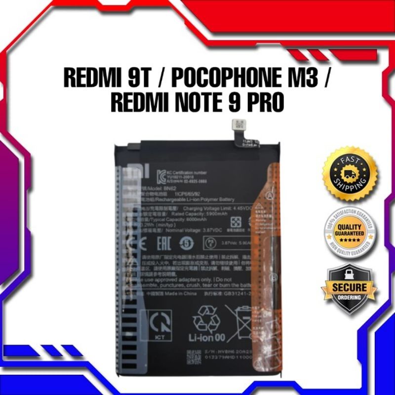 [BN62] XM REDMI 9T / POCOPHONE M3 / REDMI NOTE 9 ORIGINAL BATTERY ...