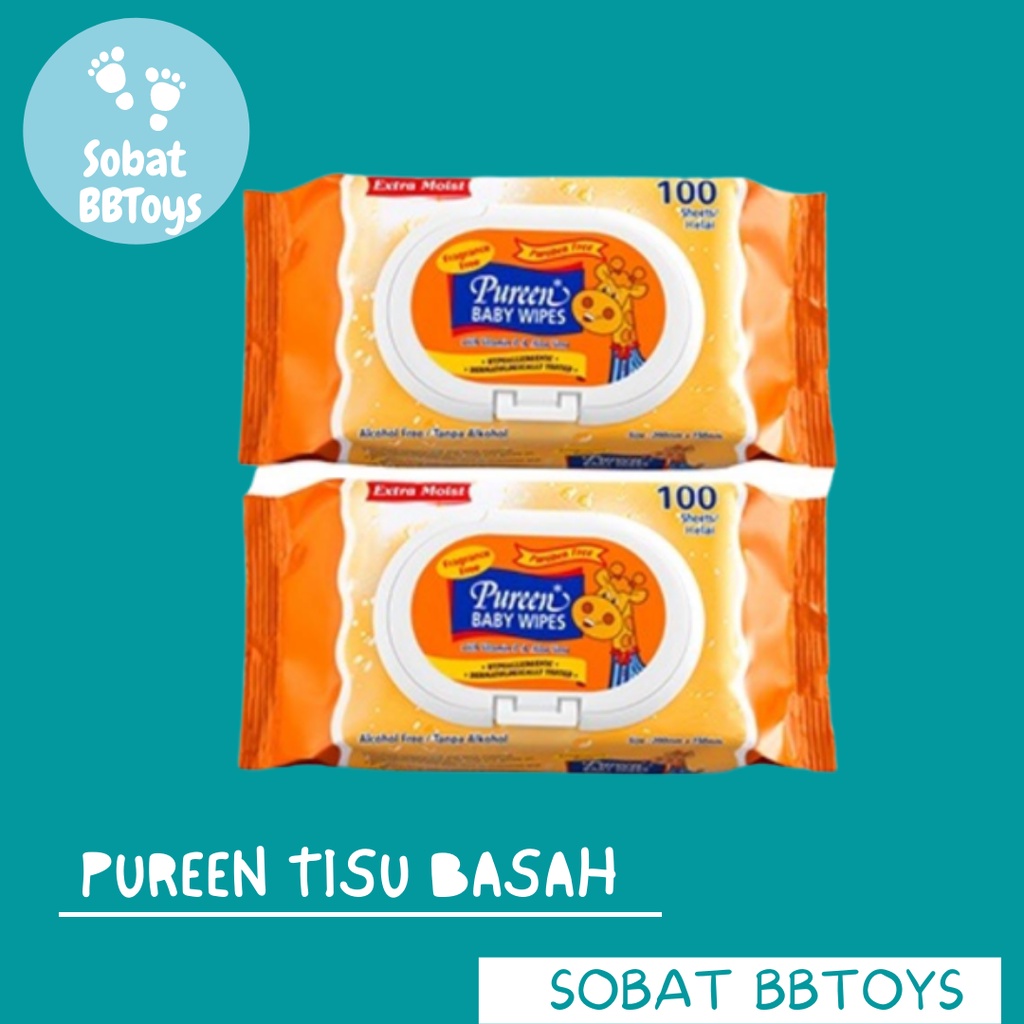 TISU BASAH/LAP BAYI PUREEN(BUNDLE PROMO)Baby Wipes Fragrance Free (100 ...