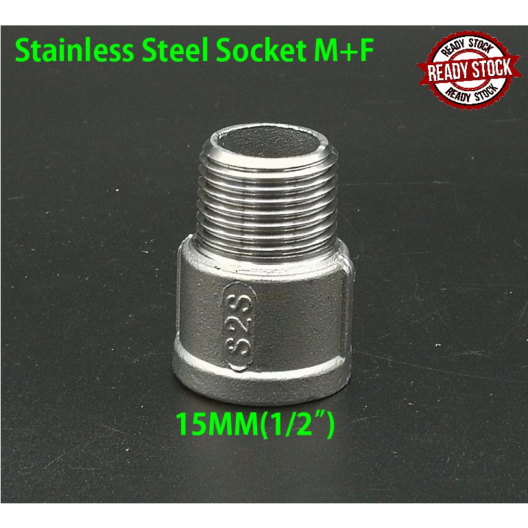STAINLESS STEEL SUS 304 PIPE FITTING M + F STREET SOCKET 1/2 INCH ...