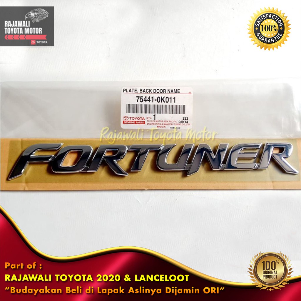 Chrome Fortuner Logo Emblem 2005-2011 Rear Trunk Door Writing Original ...