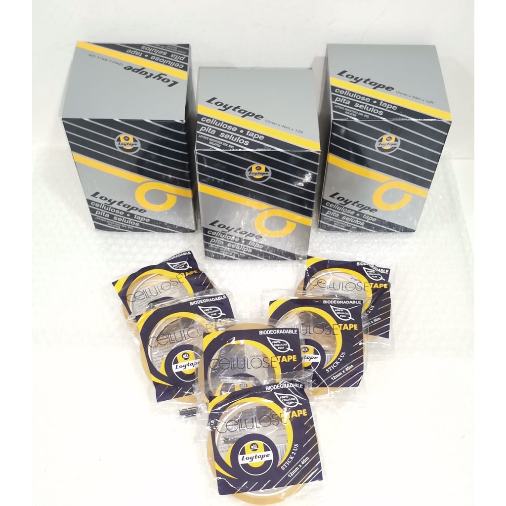 Loytape Transparent tape Office Stationery Sellotape Box Package 12mm X ...