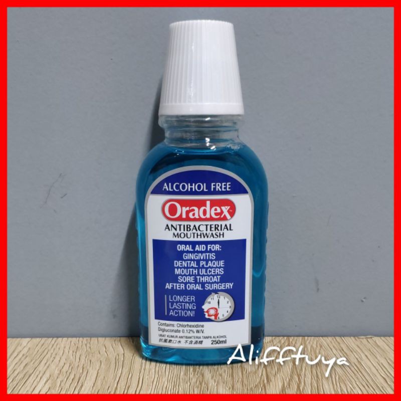 Oradex 250ml Ubat Kumur Antibacterial Mouthwash Mouth Wash Rinse 0.12% ...