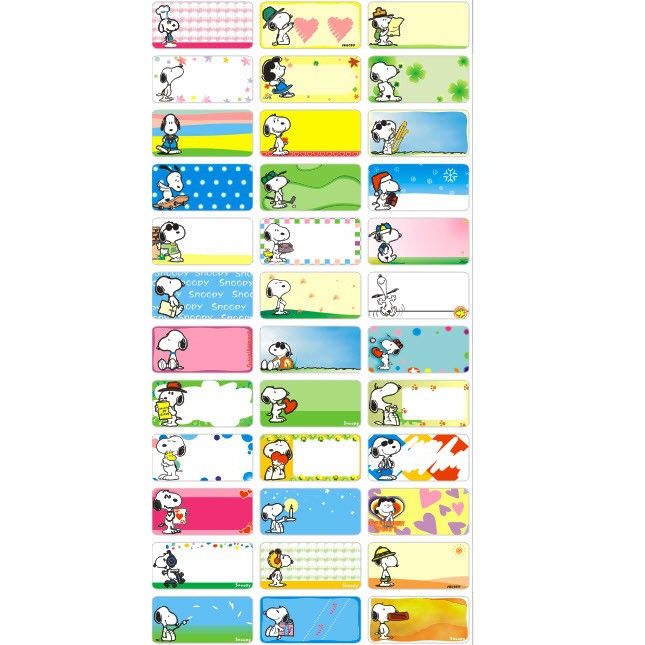 SNOOPY M Size Fancy Name Stickers( Waterproof Ready Stock) | Shopee ...