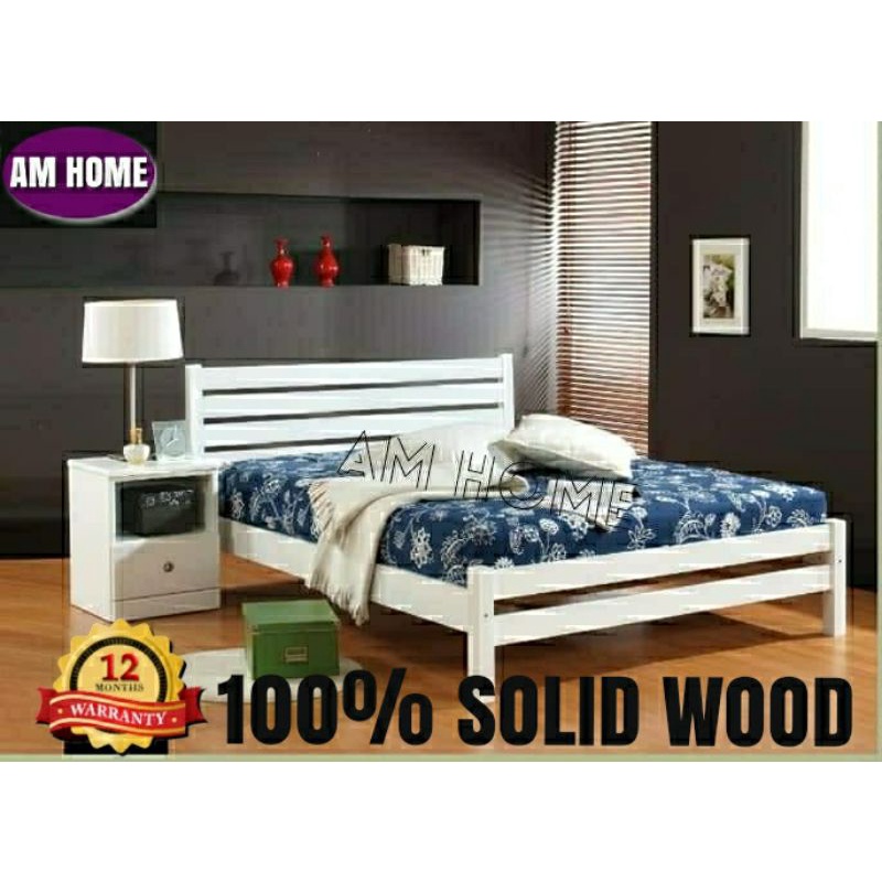 **DARI KILANG** QUEEN BEDFRAME, SOLID WOOD QUEEN BED. SOLID KAYU KATIL ...