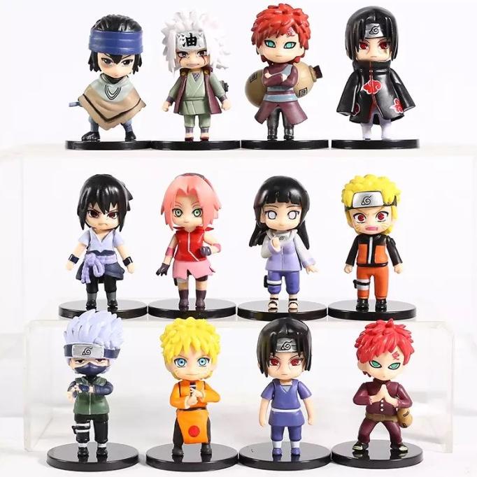 Action FIGURE NARUTO SHIPPUDEN SET 12pcs CHIBI TOPPER Toy Display ...