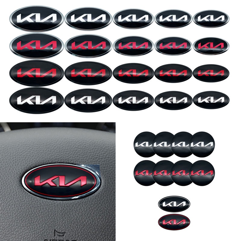 Car Front Hood Emblem Rear Trunk Badge Steering Wheel Center Sticker ...