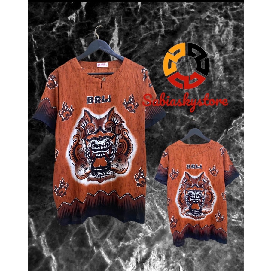 Barong T-Shirt With Basic Motifs In Bali, Men's And Women's Beach ...