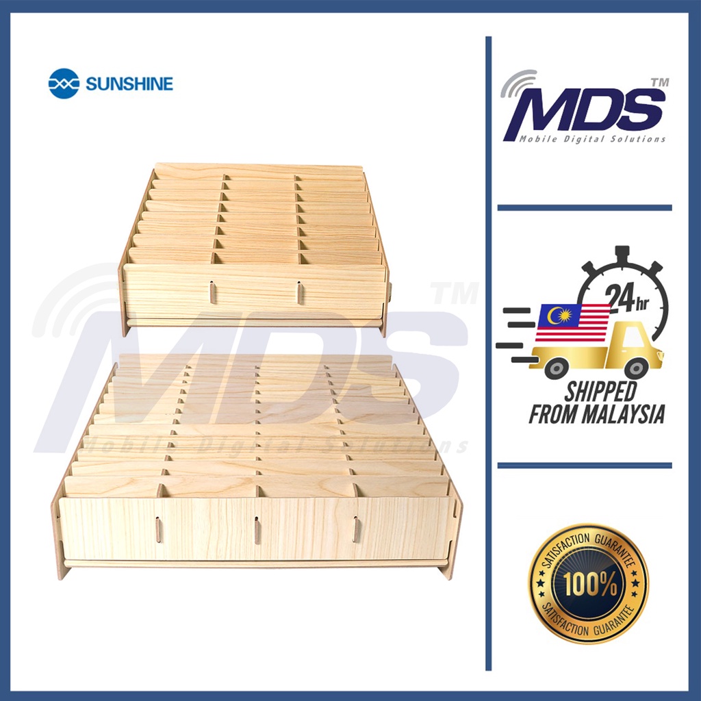 Multifunctional Wooden Storage Box Desktop Office 24/48 Grid Rack ...