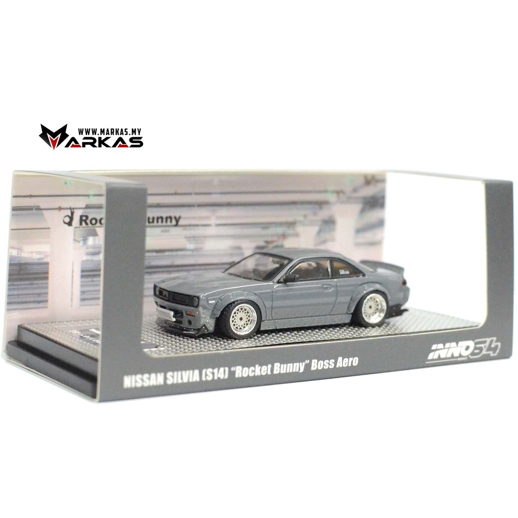 (NOT SEALED FOC PROTECTOR) INNO MODELS INNO64 1/64 NISSAN SILVIA S14 ROCKET BUNNY BOSS AERO GREY ...