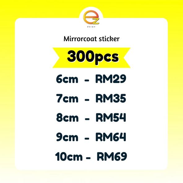 Custom Label Sticker **Mirrorcoat sticker** 6cm-10cm 300/500/1000pcs ...