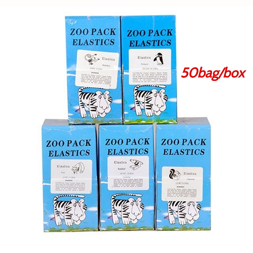 50bag Dental Rubber Bands ZOO Pack 3.5oz Latex Orthodontic Elastics ...
