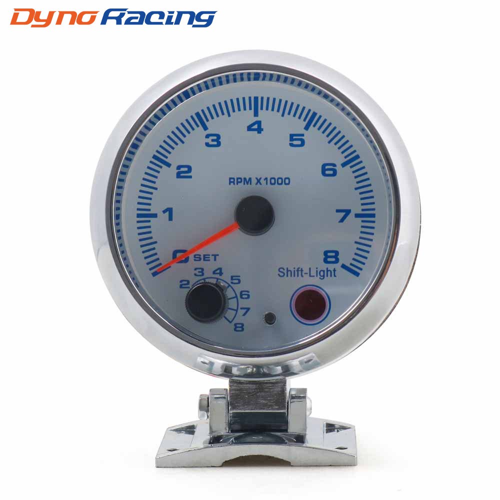 Auto Tachometer 3.75inch 0-8000 Rpm Gauge with Shiftlight Chrome ...