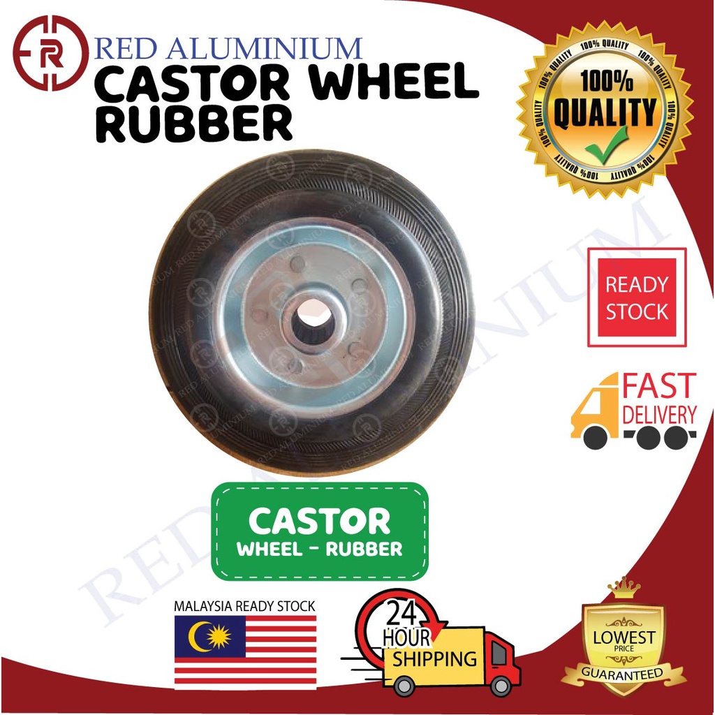 Castor wheel - Rubber roda troli roda meja wheel troly Rollers | Shopee ...