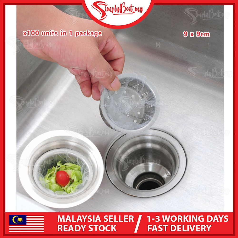 SIMPLYBEST 100pcs Kitchen Sink Trash Mesh Bag Sink Strainer Bag ...