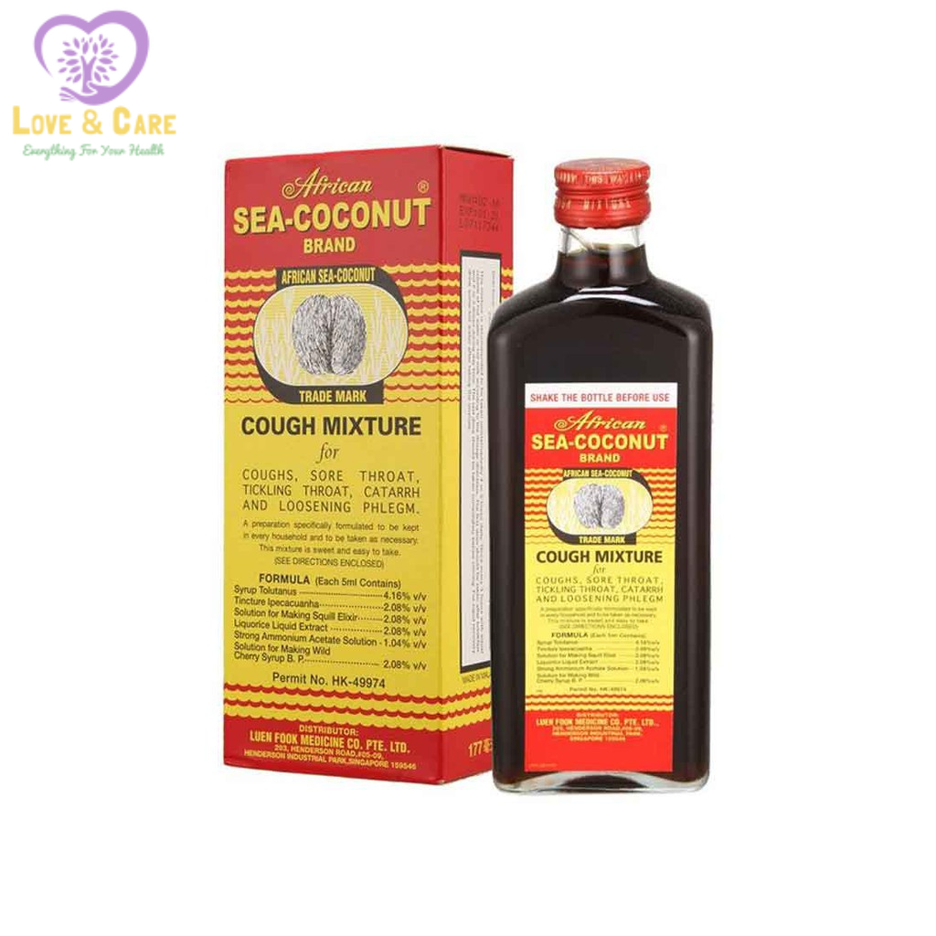 African Sea-Coconut Cough Mixture (177ml) Cough Relief/ ubat batuk cap ...