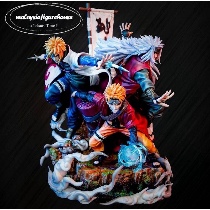 🔥READY STOCK🔥41CM CW NARUTO ANIME JIRAIYA MINATO UZUMAKI COPY RESIN GK ...