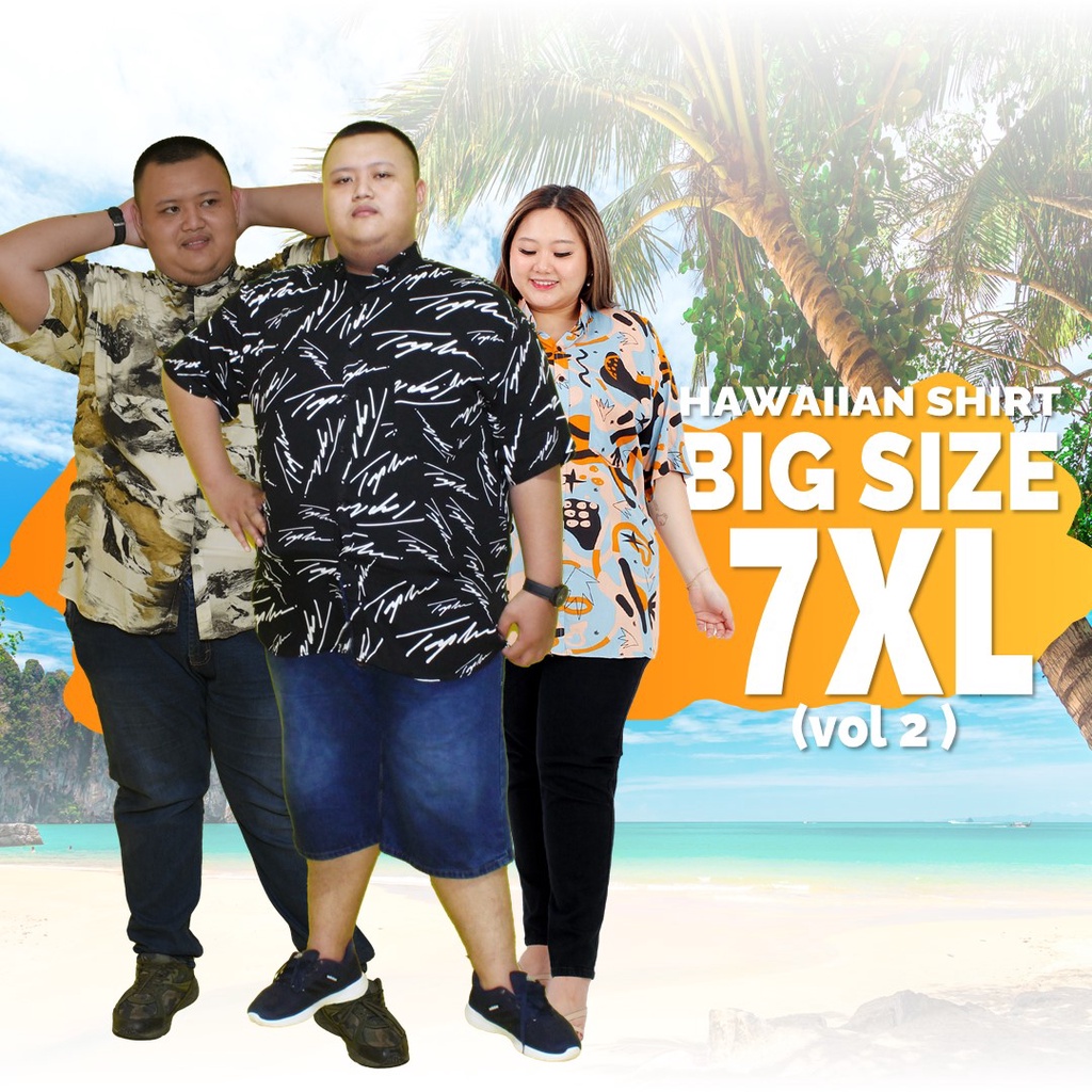 KEMEJA Knock [Pay On The Spot] Jumbo Shirt Men Casual Bigsize 7XL 7L LD 140cm Short Sleeve Cool ...