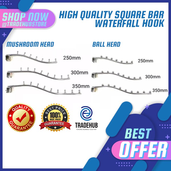 Square Bar Waterfall Fountain Hook Hanger with Mushroom or Balls Heavy ...
