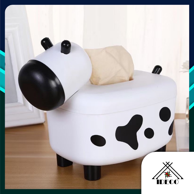 iDECO 2 in 1 Cow Tissue Box Toothpick Box Tissue Box Cute Cow ...
