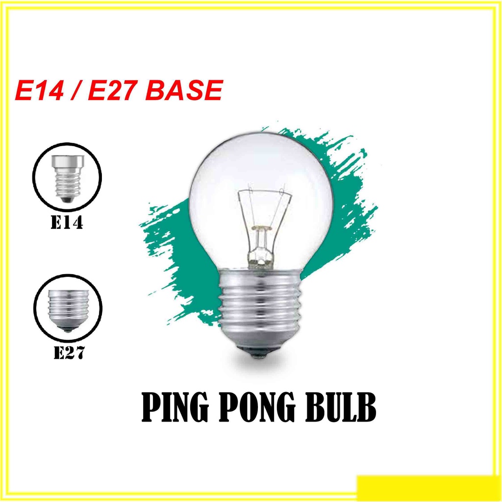 EUROLITE G45 E14/E27 25W/40W PING PONG BULB Clear/Frosted - Warm White ...