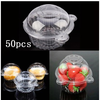 50 PCS Cupcake Clamshell Dome Container | Shopee Malaysia