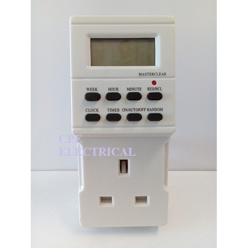 24hrs 7 Day Programmable 13A Digital UK Plug-in Timer Time Switch ...