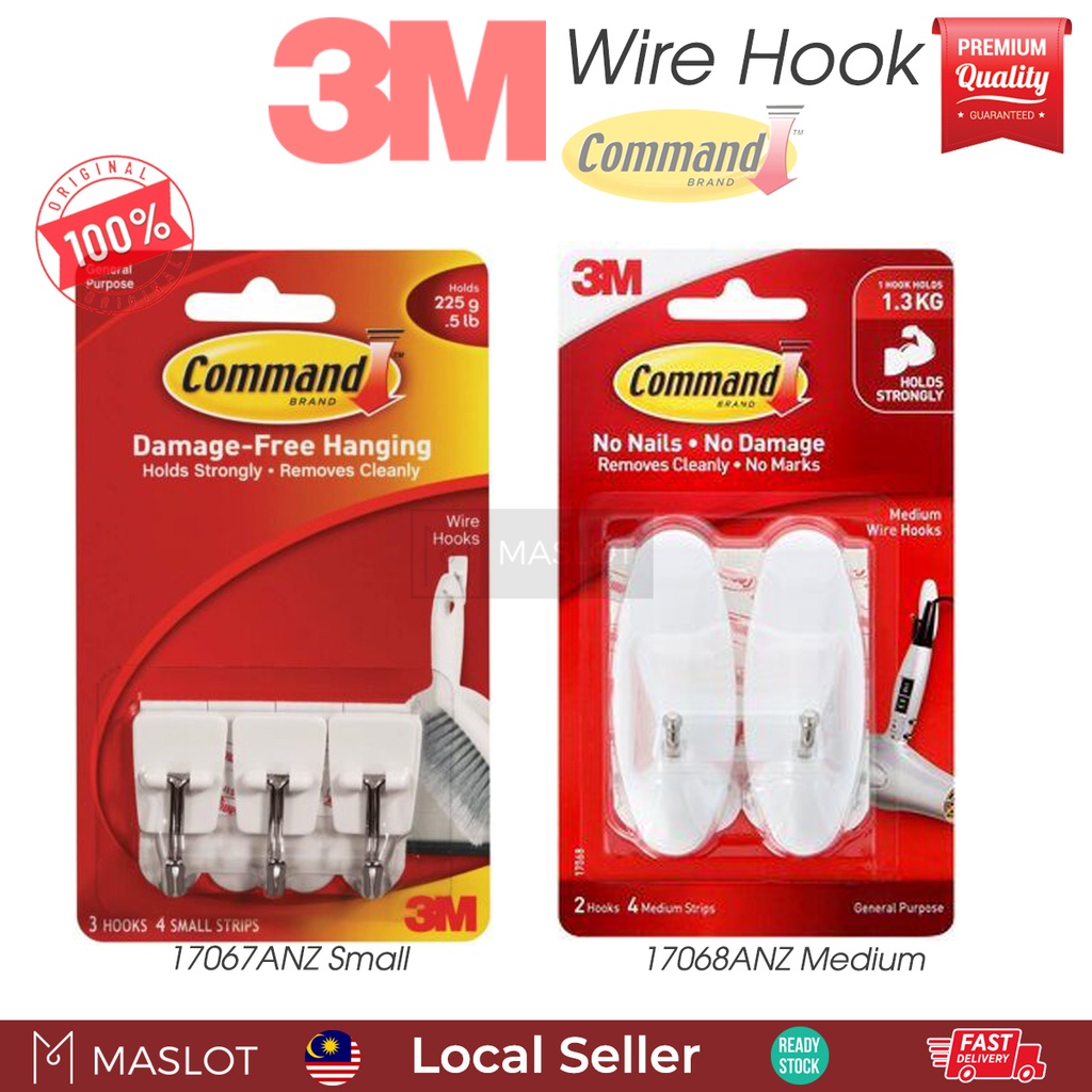 3M Command Wire Hooks General Purposes 17067/17068 | Shopee Malaysia