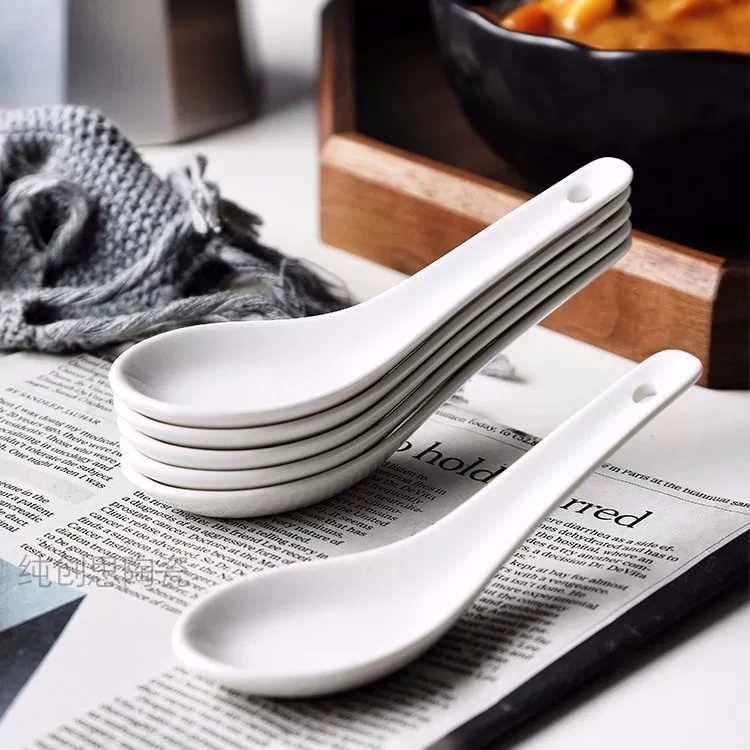 White Plain Ceramic Spoon | Shopee Malaysia