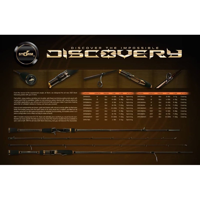 STORM DISCOVERY bc rod 6kaki 6‘6kaki/6’9kaki fuji bc rod | Shopee Malaysia