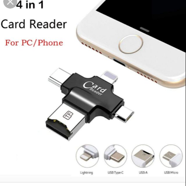 4 in 1 multi-function memory card reader OTG, USB, TYPE -C, IOS (no ...