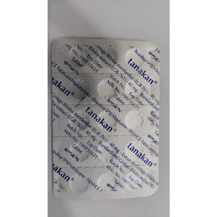 Tanakan Gingko Biloba 40mg 2 x 15 tabsEGb761 Standardized Exp: 08/2024 ...