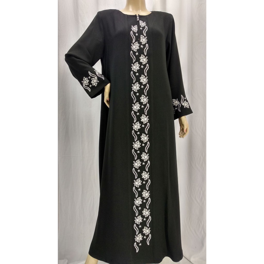 Jubah Hitam Muslimah Sulam Embroidery 8580 | Shopee Malaysia