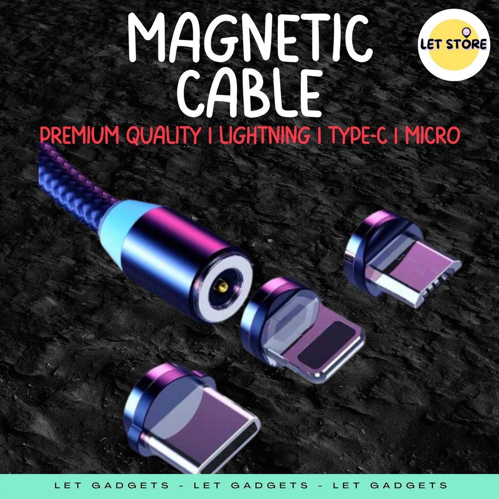 Magnetic Cable 3in1 Changeable Fast Charge Micro USB Type C IOS Cable ...